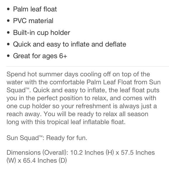 Sun Squad | Games | Palm Leaf Monstera Inflatable Float Pool Beach Cup ...